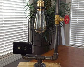 Iron pipe lamp | Etsy