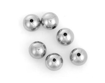 8mm Round 304 Grade Stainless Steel Beads 3mm Hole