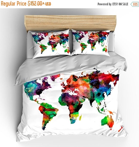 ON SALE Custom Bedding Duvet Cover-Watercolors on by redbeauty