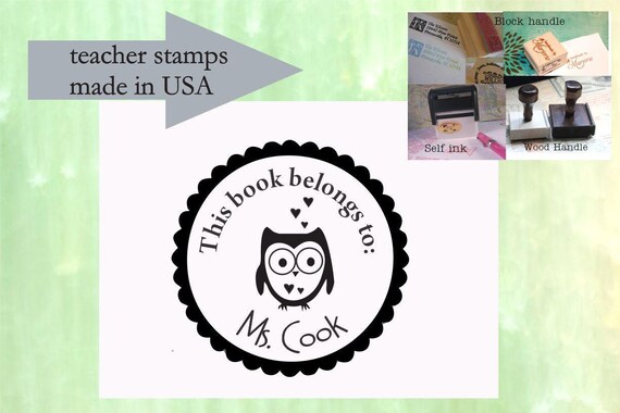 Items similar to Teacher rubber stamper Personalized Teacher Self ink ...