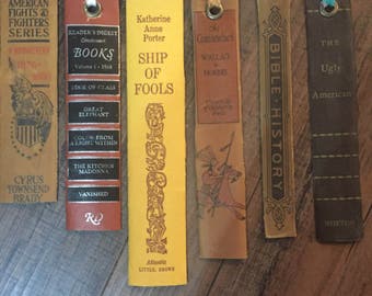 Book spine bookmark | Etsy