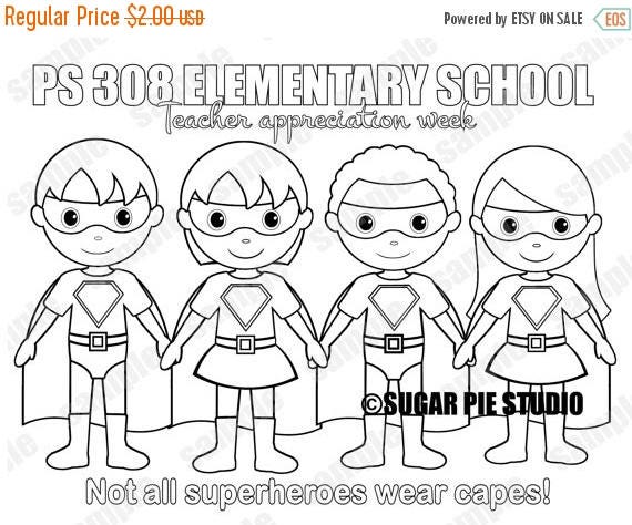 ON SALE SuperHero Teacher appreciation Personalized Printable
