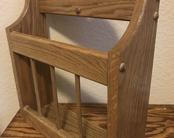 Vintage wall magazine rack | Etsy