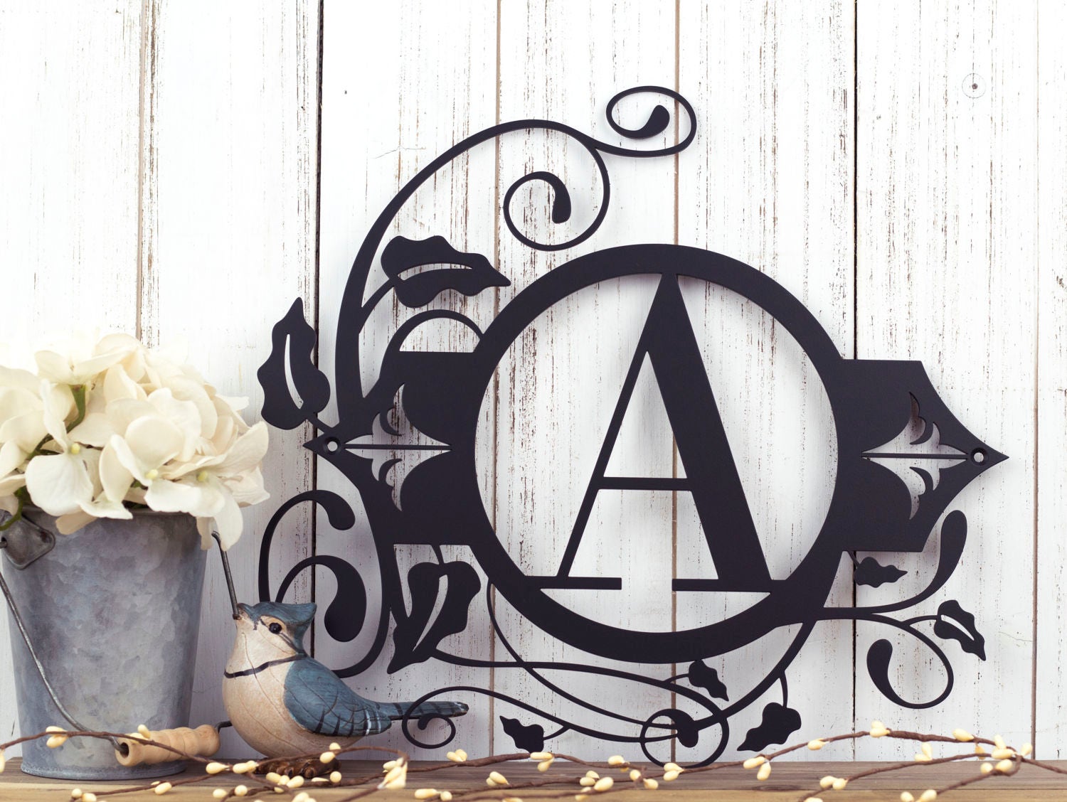 Monogram Metal Wall Art Custom Sign Monogrammed Sign