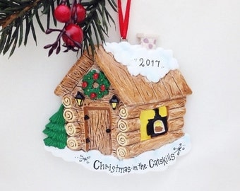 Log cabin ornament | Etsy