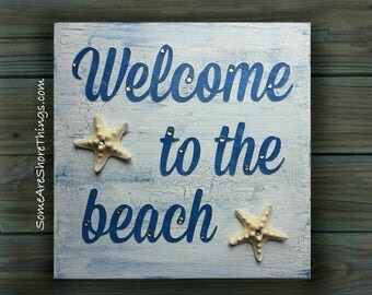 Coastal welcome sign | Etsy