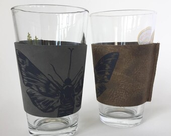 Leather cup sleeve | Etsy