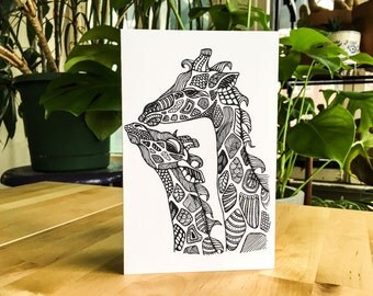 Giraffe zentangle | Etsy