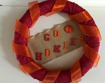 Virginia tech wreath | Etsy