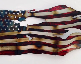 Tattered metal flags | Etsy