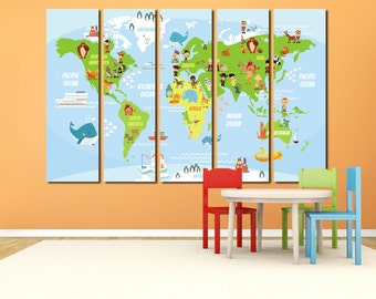 Kids world map | Etsy