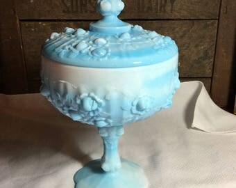 Fenton candy dish | Etsy