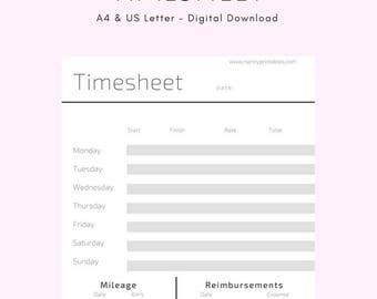 Timesheet | Etsy