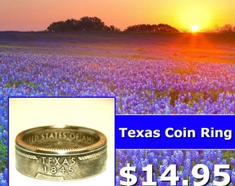 Texas coin ring | Etsy