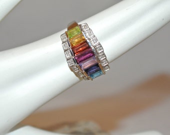 Diamond chip ring | Etsy