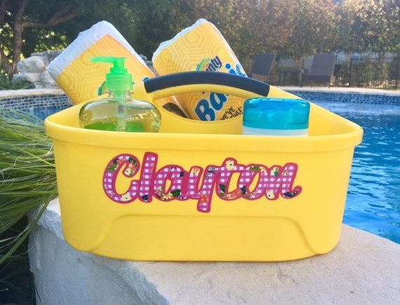 Items similar to Personalized Classroom Caddy, Monogrammed Caddy, Dorm ...
