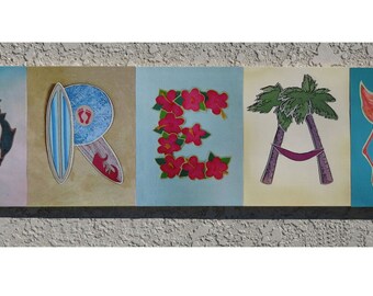 Palm tree letters | Etsy