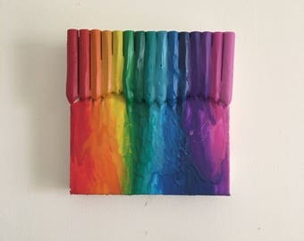 Melted crayon art | Etsy