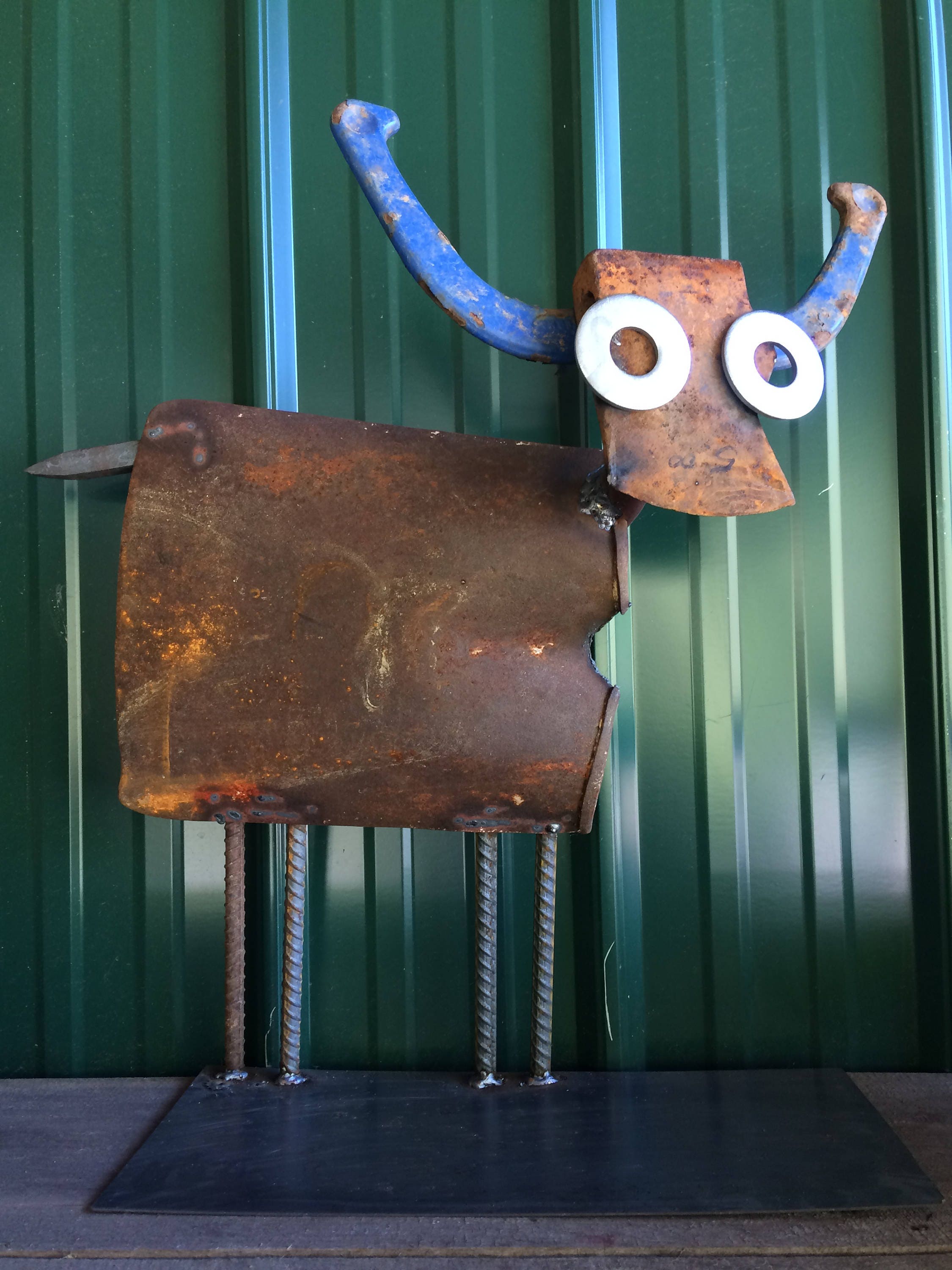 Cow/Steer Metal/Yard Art re-used re-purposed up-cycled