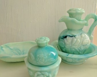 Blue glass soap dish | Etsy