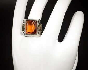 Mens amber ring | Etsy