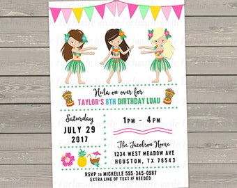 INSTANT DOWNLOAD Vintage Hula Girls Digital Collage Sheet