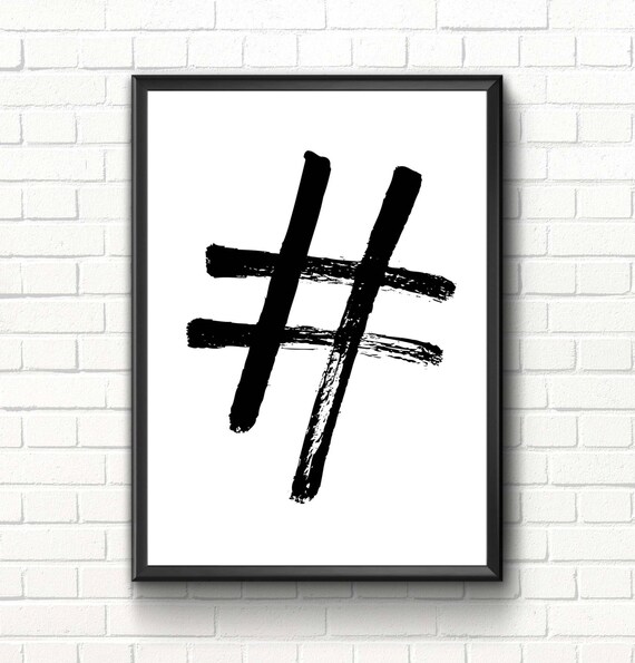 Abstract art print Number sign Hashtag symbol print Minimalist