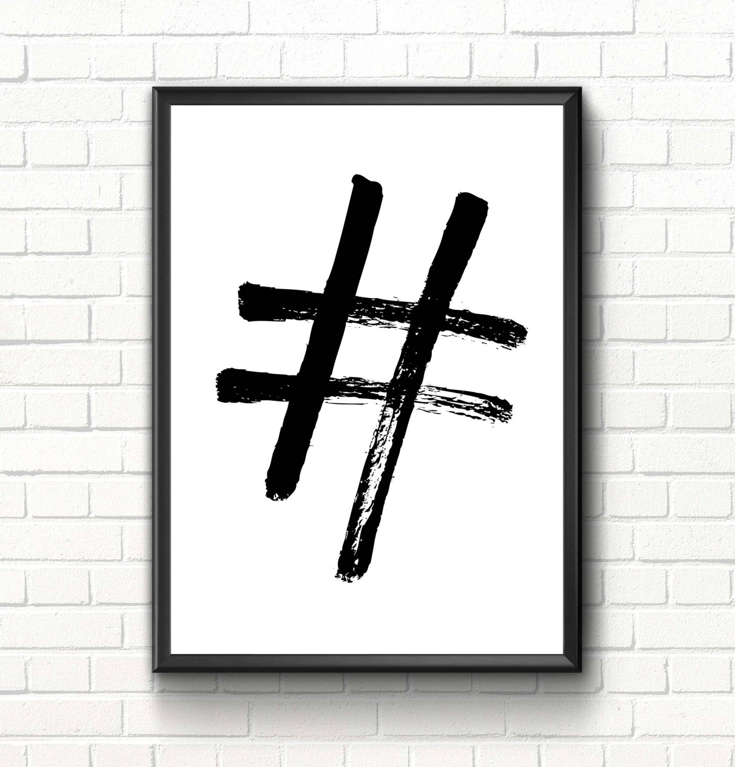 Abstract art print Number sign Hashtag symbol print Minimalist