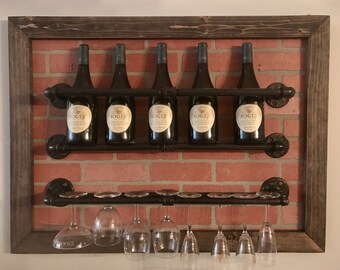 Industrial wine rack | Etsy
