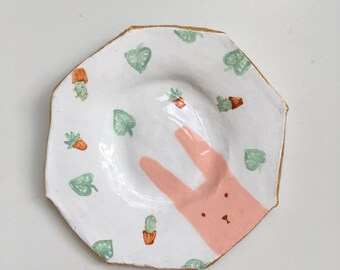 Rabbit plate | Etsy