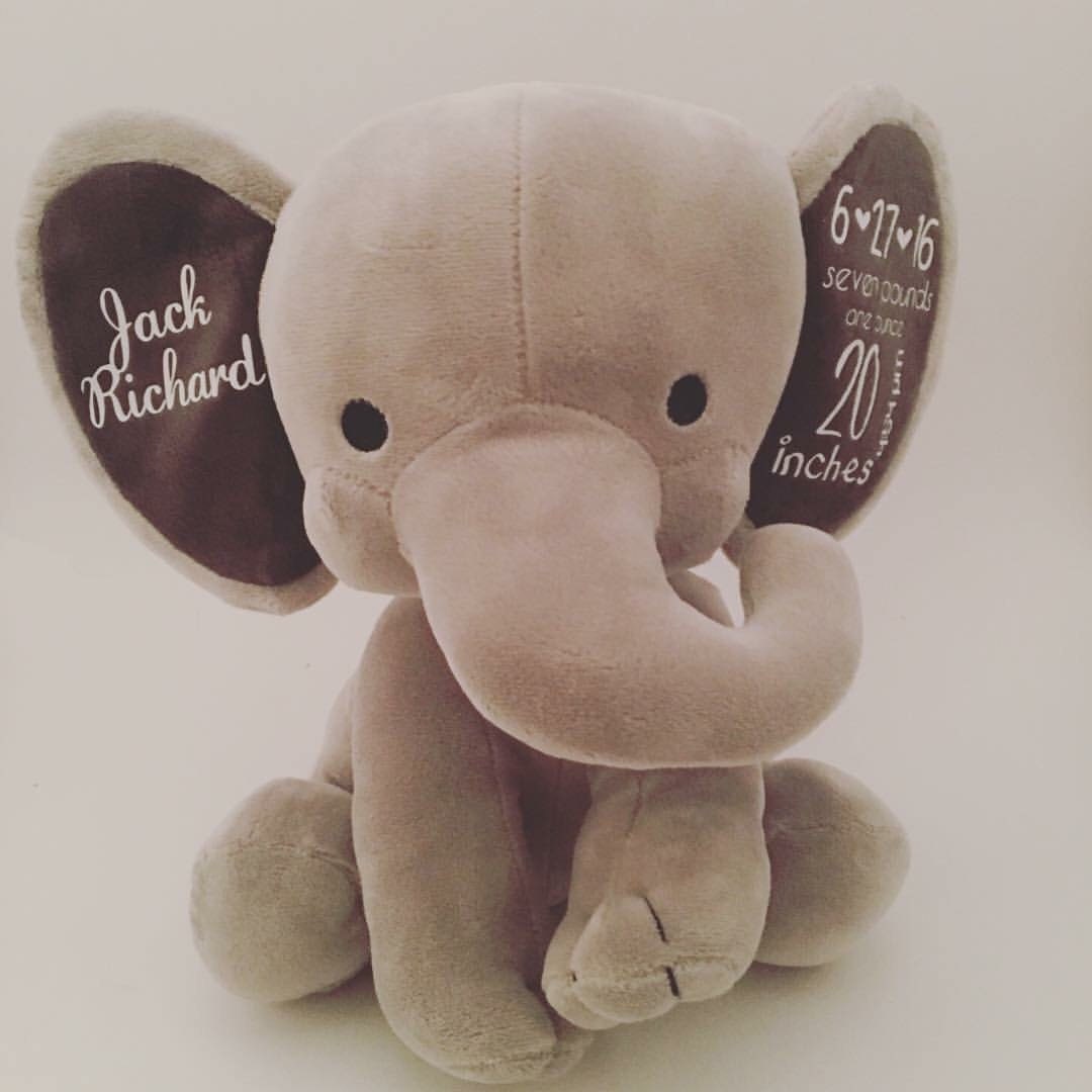 Personalized Elephant Birth Announcmentbaby gift baby birth