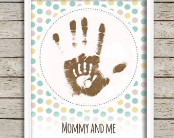 Baby handprint art | Etsy