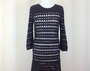 Black crochet dress | Etsy