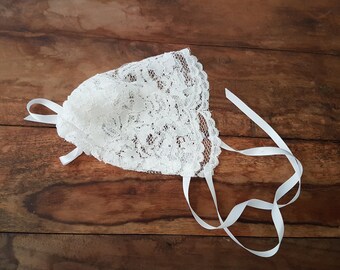 Items similar to Newborn Lace Bonnet / Photo Prop / Vintage Inspired on ...