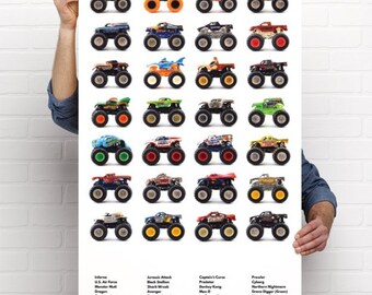 Monster truck print | Etsy