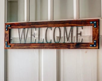 Rustic welcome sign | Etsy