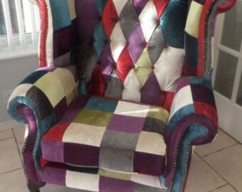Patchwork chair | Etsy