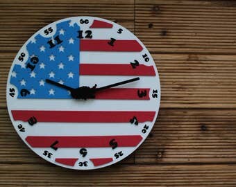 American flag clock | Etsy