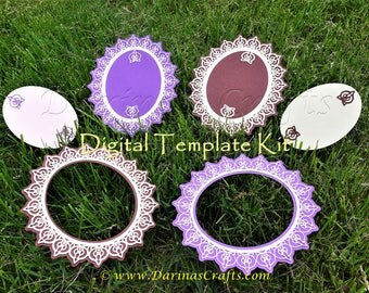 Oval frame svg | Etsy