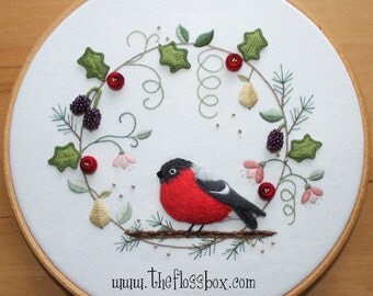 Beetle and Berries Stumpwork Embroidery Pattern by Theflossbox