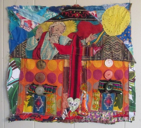 Santa Fe Catholic Church Altar Fabric COLLAGE Wall Quilt
