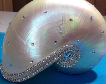 Seashells and Elegant Jeweled Decor Home and Weddi by ShellDecor