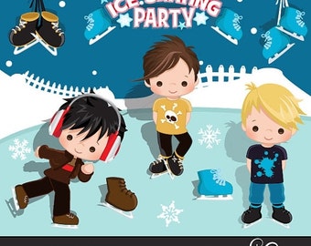 Ice skating clipart | Etsy