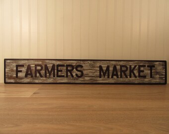 Hand Painted Rustic Wood Organic Produce Sign farmers market