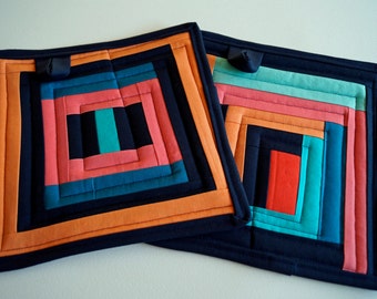 Patchwork pot holder | Etsy