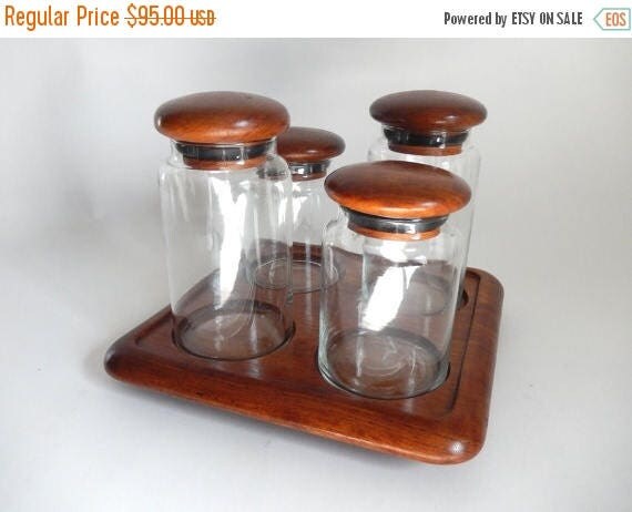 Set of 4 Vintage 1970's Danish Modern Teak & Glass