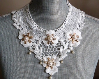 Lace collar necklace | Etsy