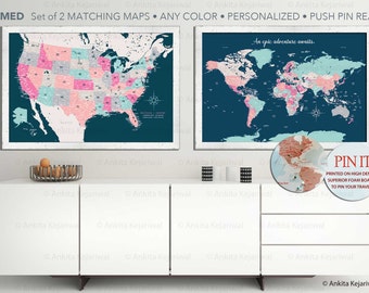 Pink world globe | Etsy