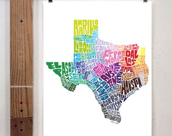 Texas map | Etsy