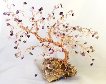 Wire Gem Tree Sculptures & Gemstone by SpiritGemDesigns on Etsy
